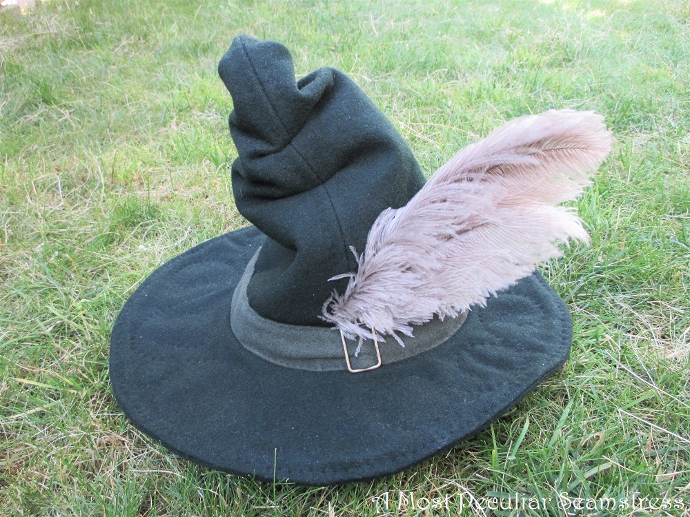 A Classic Witch Hat in Green Wool